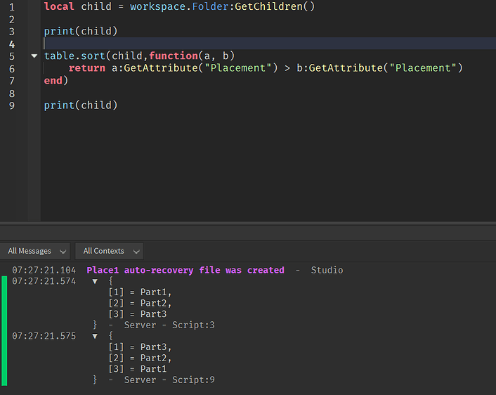 Ordering objects based on attribute - Scripting Support - Developer Forum | Roblox