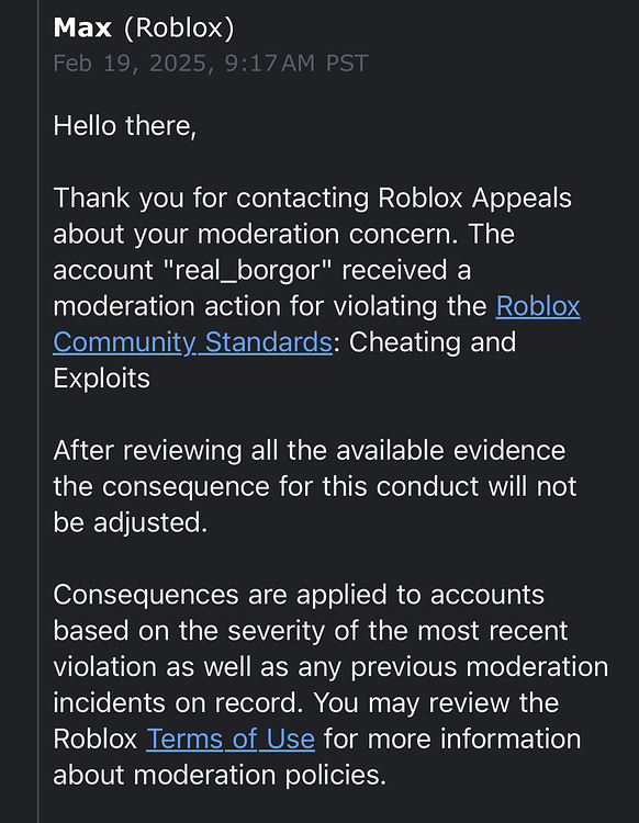Mysterious IP Violation - Platform Usage Support - Developer Forum | Roblox