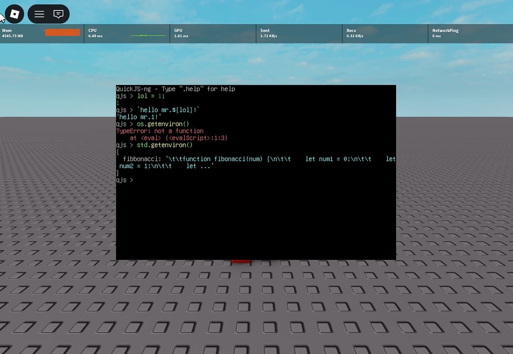 Showcase: quickjs (javascript runtime) in roblox - Creations Feedback ...