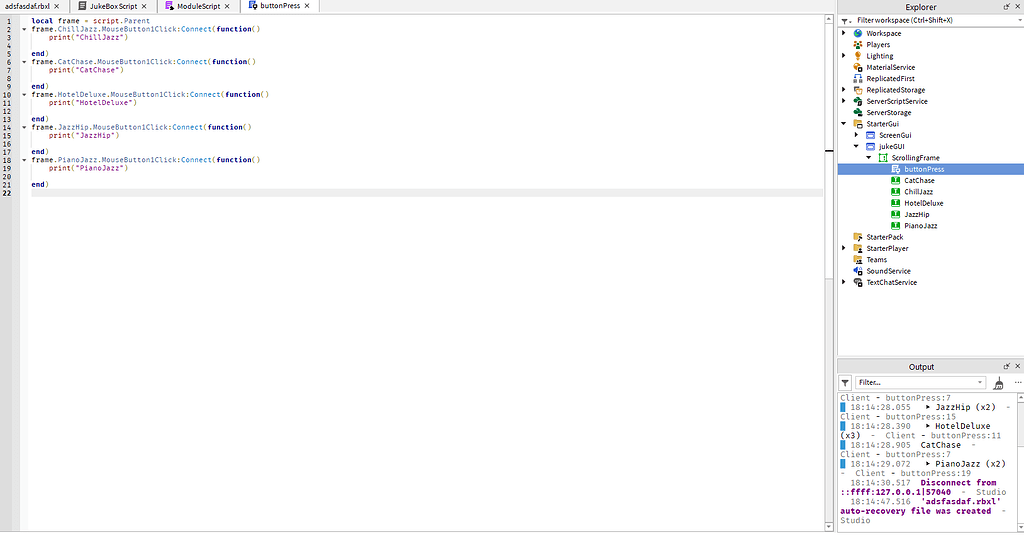 Shortening script efficiently to not repeat for each gui button - Platform Usage Support ...