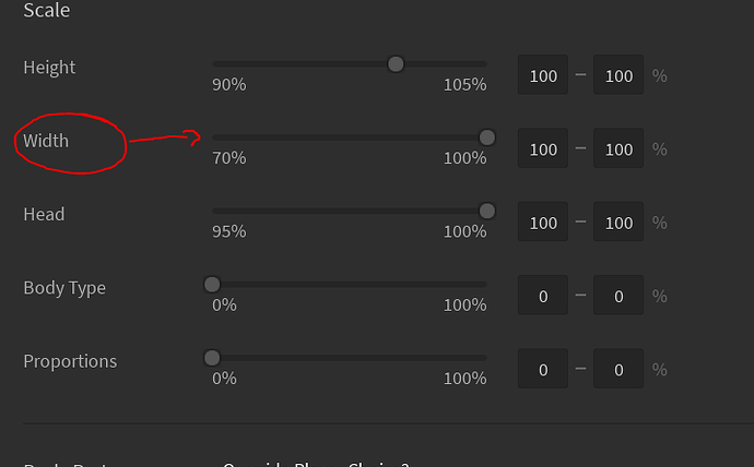 Body scales. The body is too wide - Scripting Support - Developer Forum ...