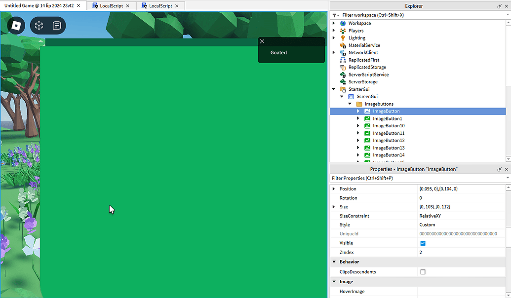 Image button doesn't teleport player when clicked on - Scripting Support - Developer Forum | Roblox
