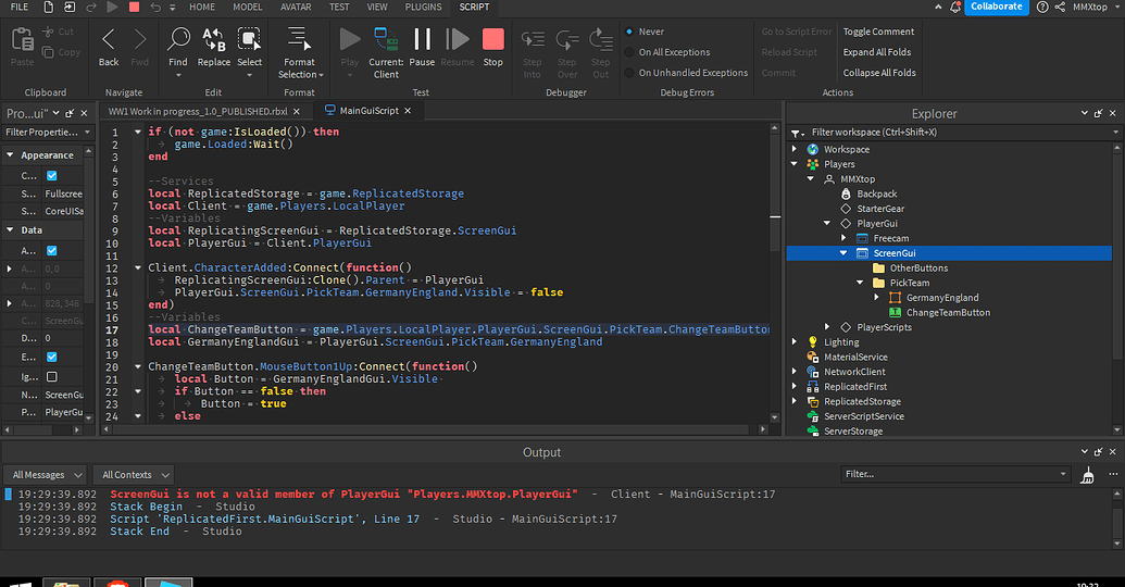 "ScreenGui is not a valid member of PlayerGui" error, even though it seems like it IS valid ...