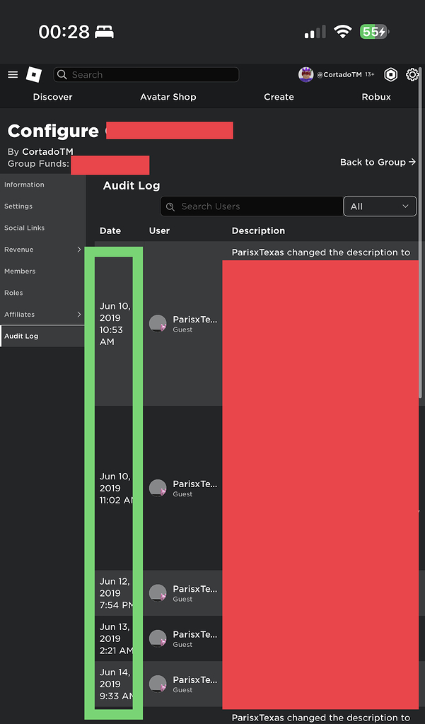 Audit Logs Showing in Wrong Order - Platform Usage Support - Developer Forum | Roblox