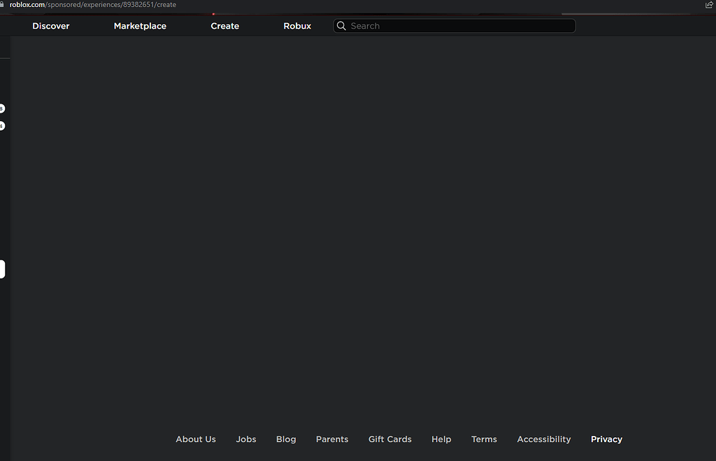 Any time I attempt to Sponsor an Experience I get a Blank Page ...