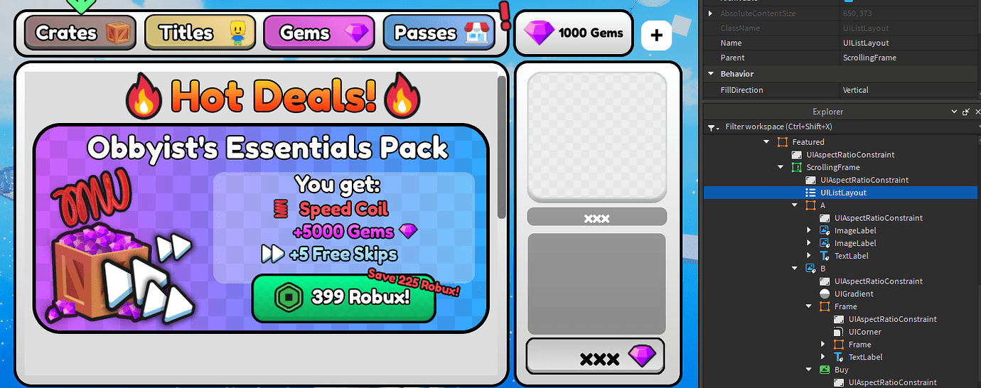 Scaling Help Scrolling Frame Art Design Support Developer Forum Roblox