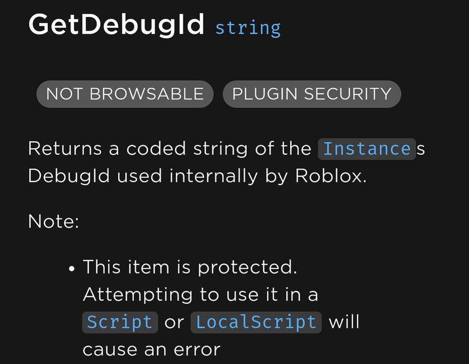 How to get a string identifying an object? - Scripting Support - Developer Forum | Roblox