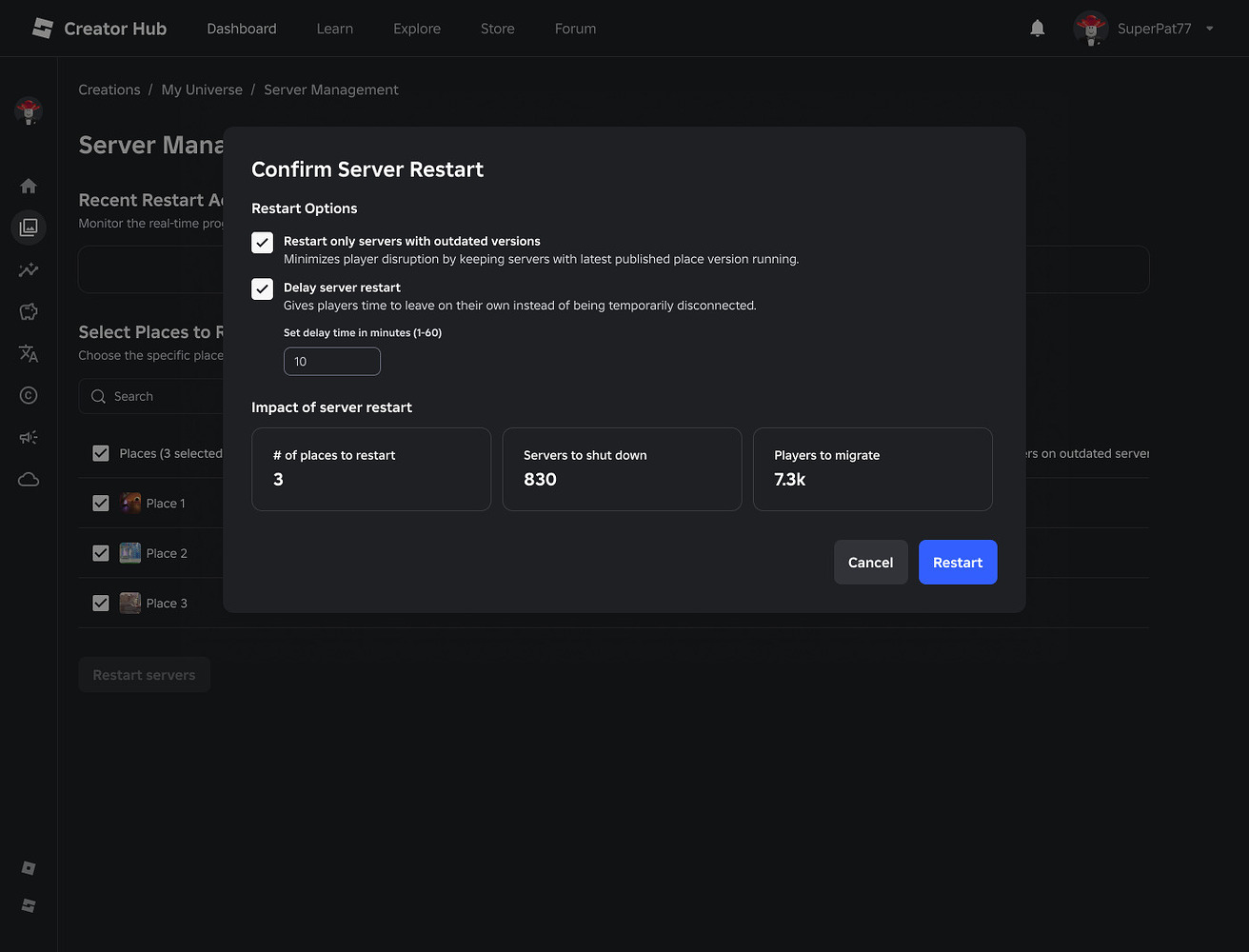 Introducing Server Management - Announcements - Developer Forum | Roblox