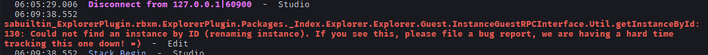 Could not find an instance by ID (renaming instance) - Studio Bugs ...