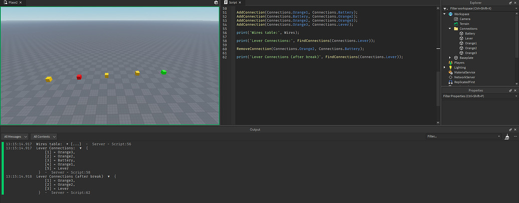 How to make wires that connect together and work? - Scripting Support ...