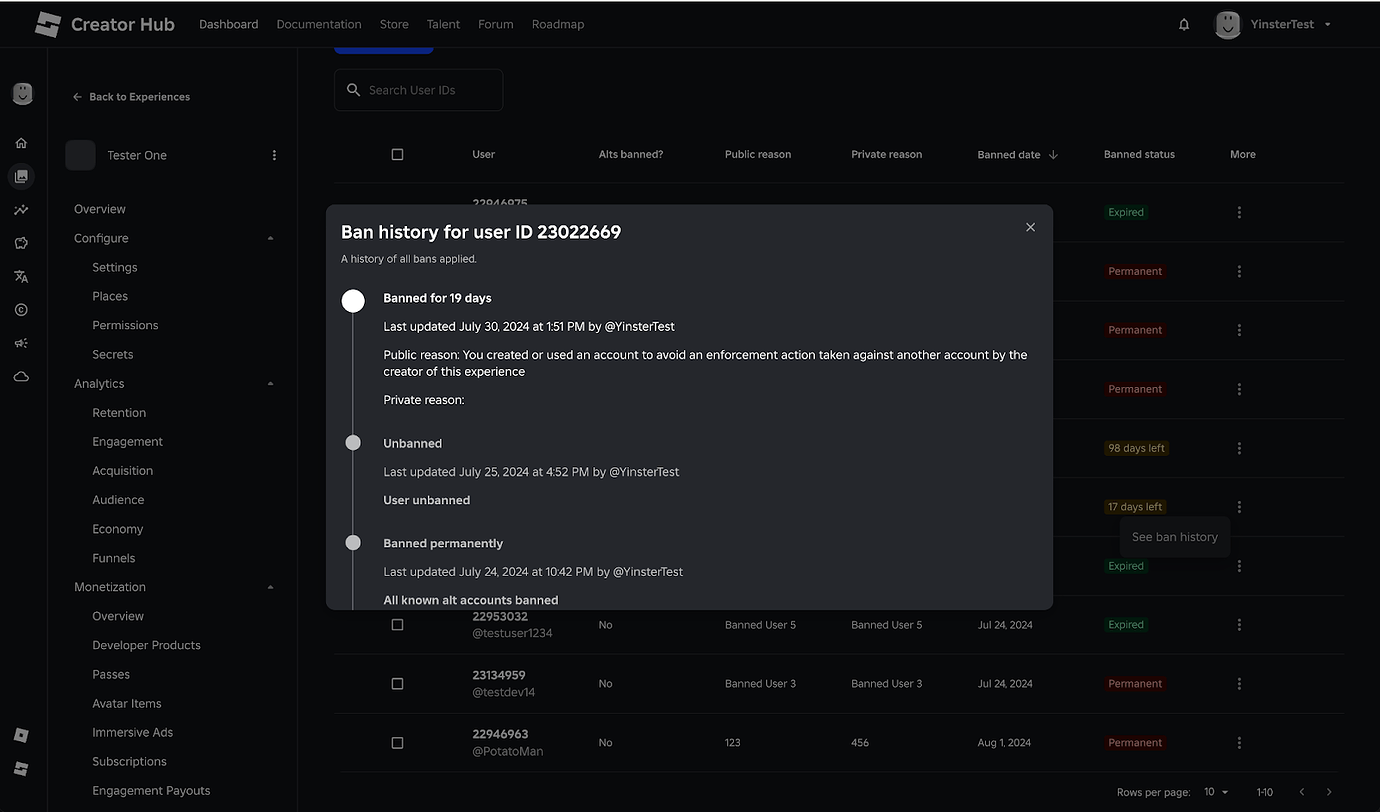 Introducing the Ban API and Alt Account Detection - Announcements - Developer Forum | Roblox