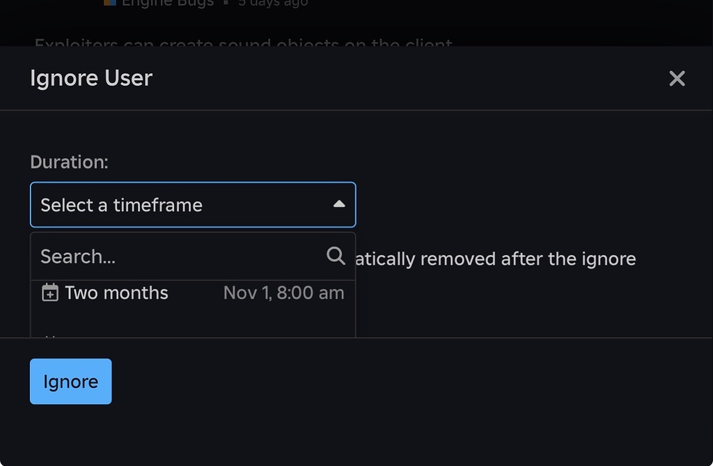 Ignore user pop up broken on mobile - Forum Bugs - Developer Forum | Roblox