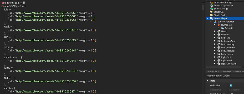 Animate script in humanoid not working - Scripting Support - Developer Forum | Roblox