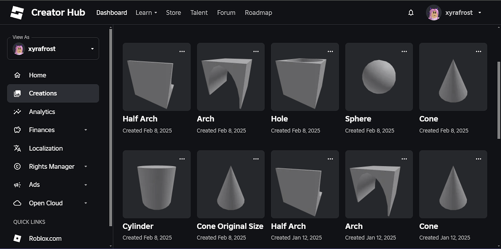 MeshPart thumbnails do not load in Creator Dashboard - Creator Hub ...