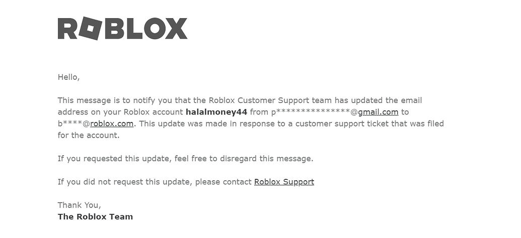 Roblox randomly changed my account's email - Platform Usage Support ...