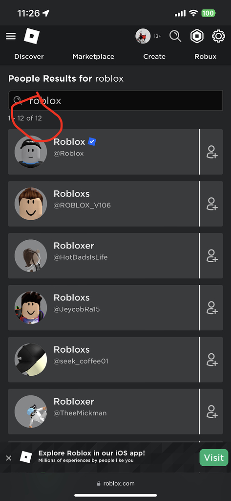 Search results are always limited to 12 users - Website Bugs ...