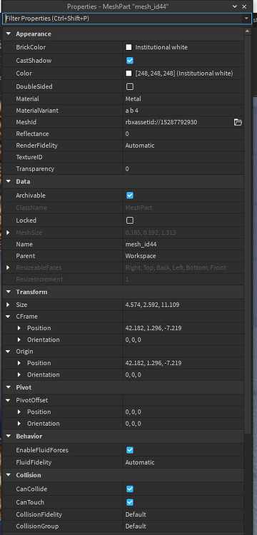 MeshPart using a Material Variant is not even around the mesh, how to fix? - Building Support ...