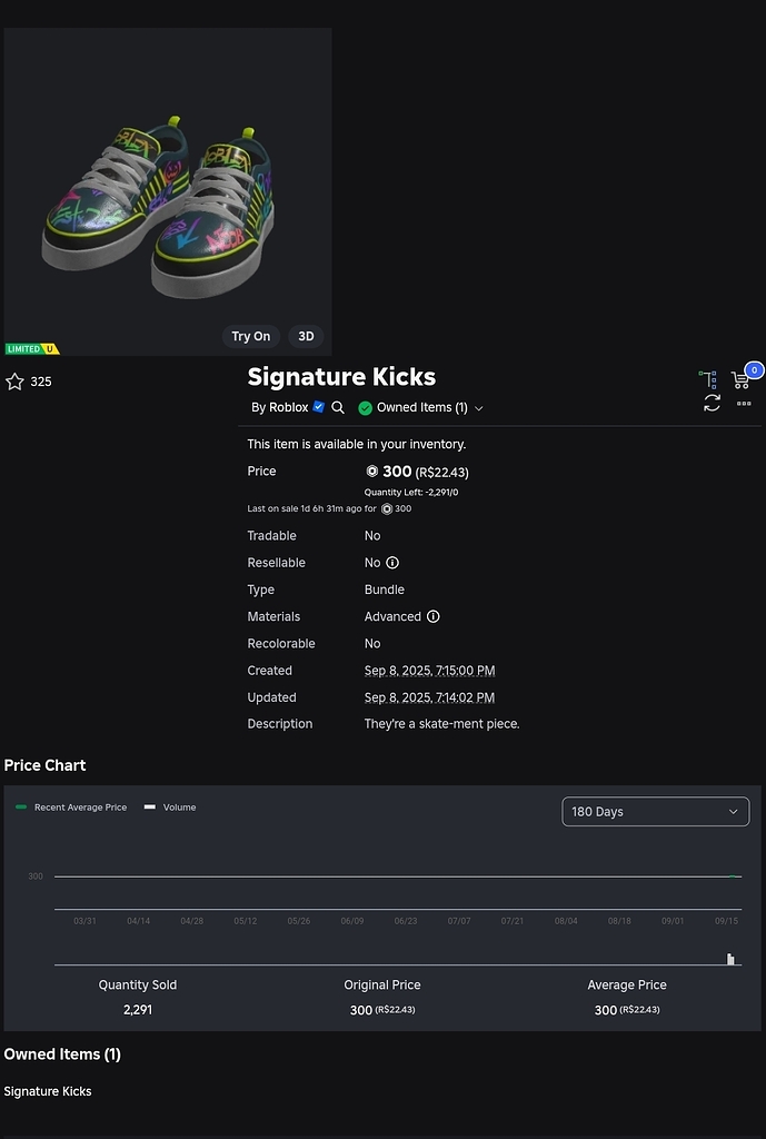 Signature Kicks Are Limited But Completely Bugged - Catalog Asset Bugs ...