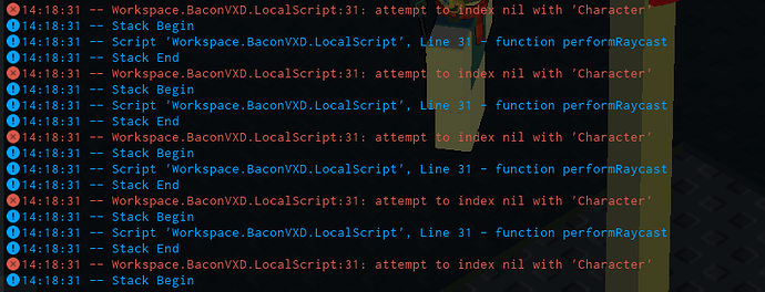 Attempt to index nil with character - Scripting Support - Developer Forum | Roblox