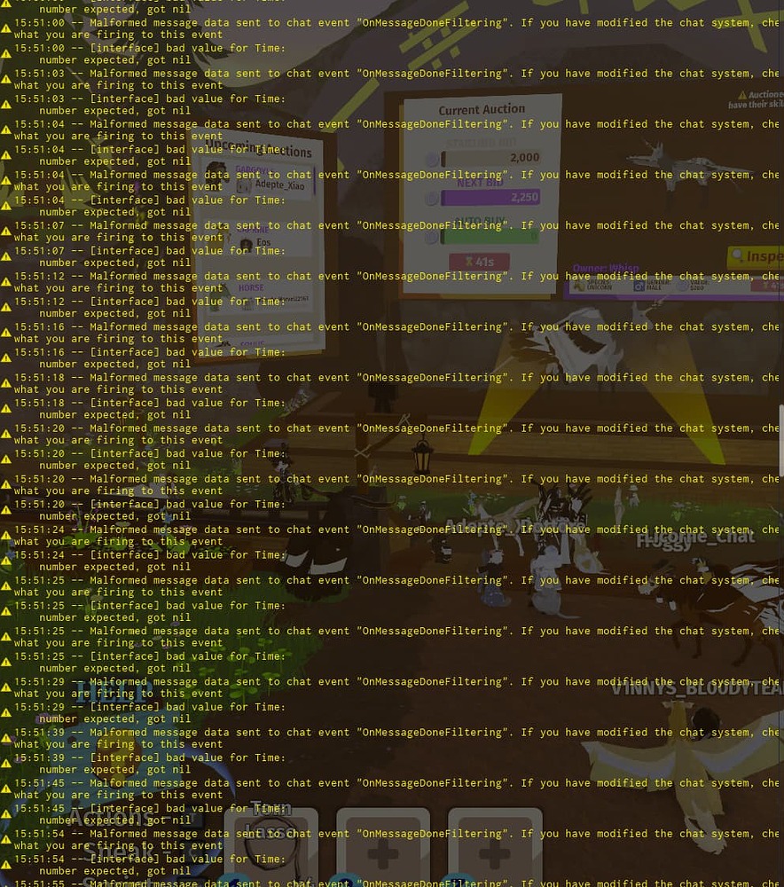 Legacy Chat CoreScripts/PlayerBillboards produce consistent warnings ...