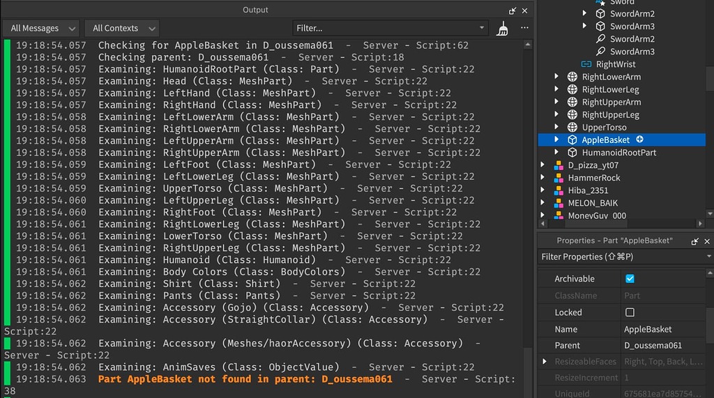 Parts unfindable? - Scripting Support - Developer Forum | Roblox