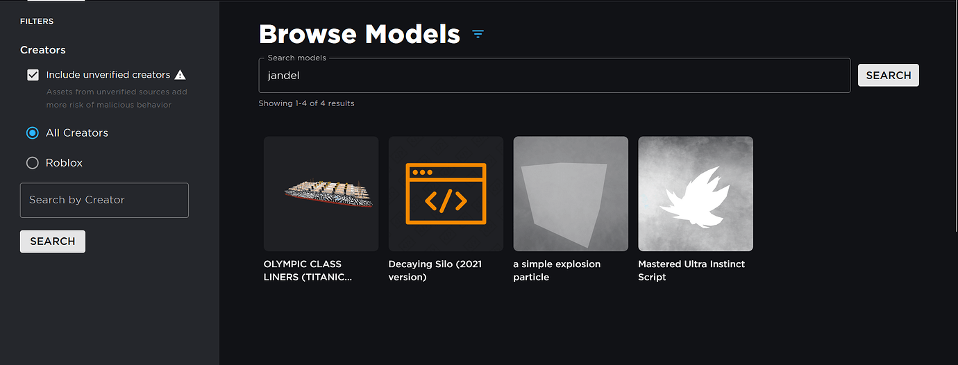 Creator Hub models discovery improvements - Studio Features - Developer ...