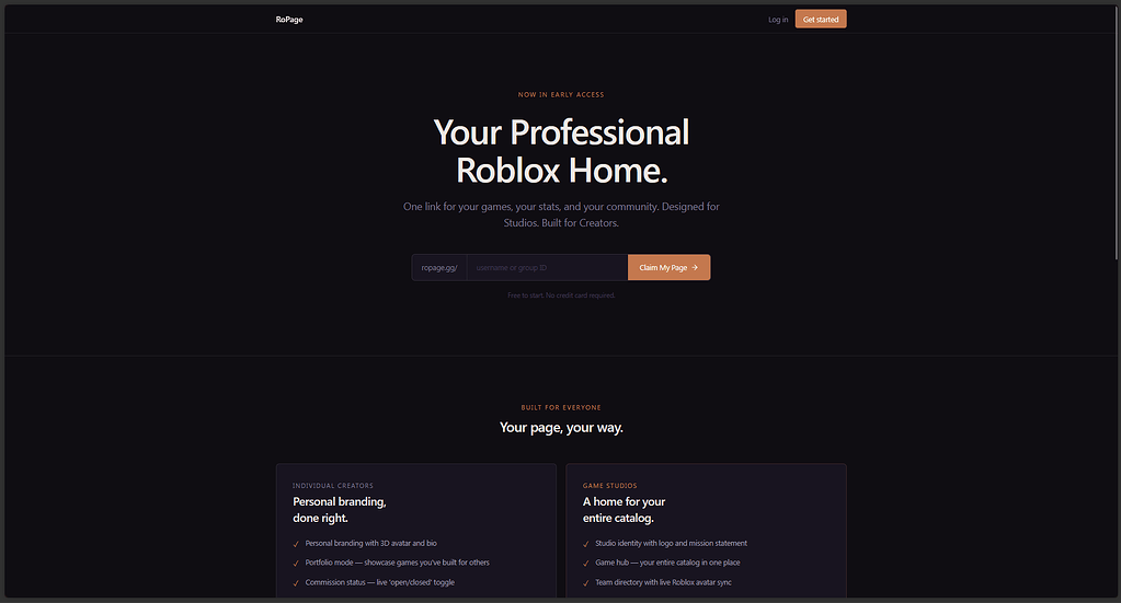 [BETA] RoPage.gg – A link-in-bio and portfolio builder made for Roblox ...