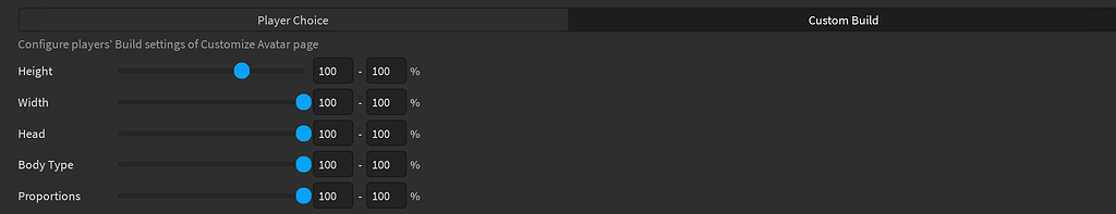 Avatar Settings - Scaling options not working - Studio Bugs - Developer Forum | Roblox