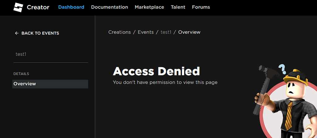 "Access denied" for experience event overviews - Website Bugs ...