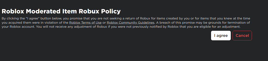 Should i aggre this message from roblox? - Platform Usage Support ...