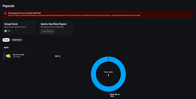 Unable to payout group funds after 1 month - Creator Hub (create.roblox ...