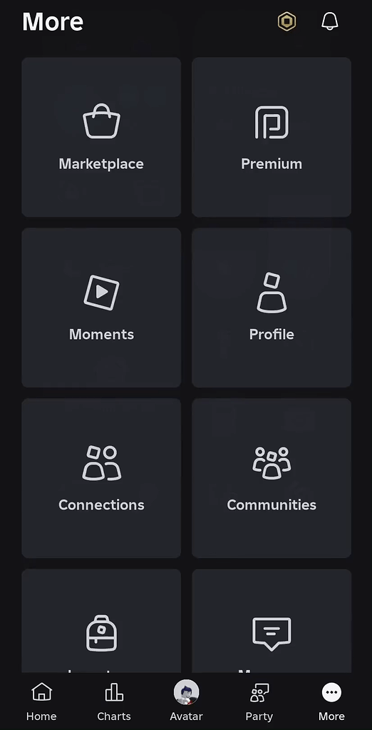 Weird scrolling behavior in More tab of IOS mobile app. - Roblox Application and Website Bugs ...