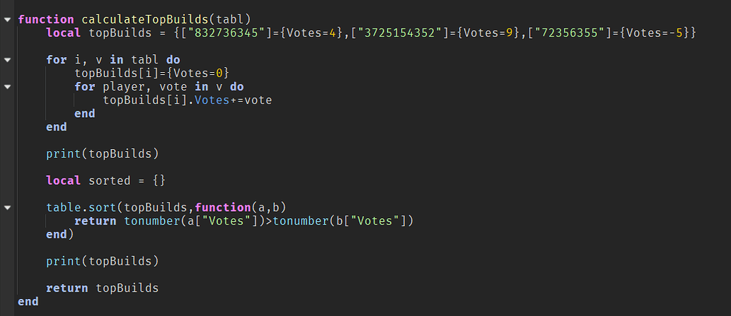 Table sorting not working - Scripting Support - Developer Forum | Roblox
