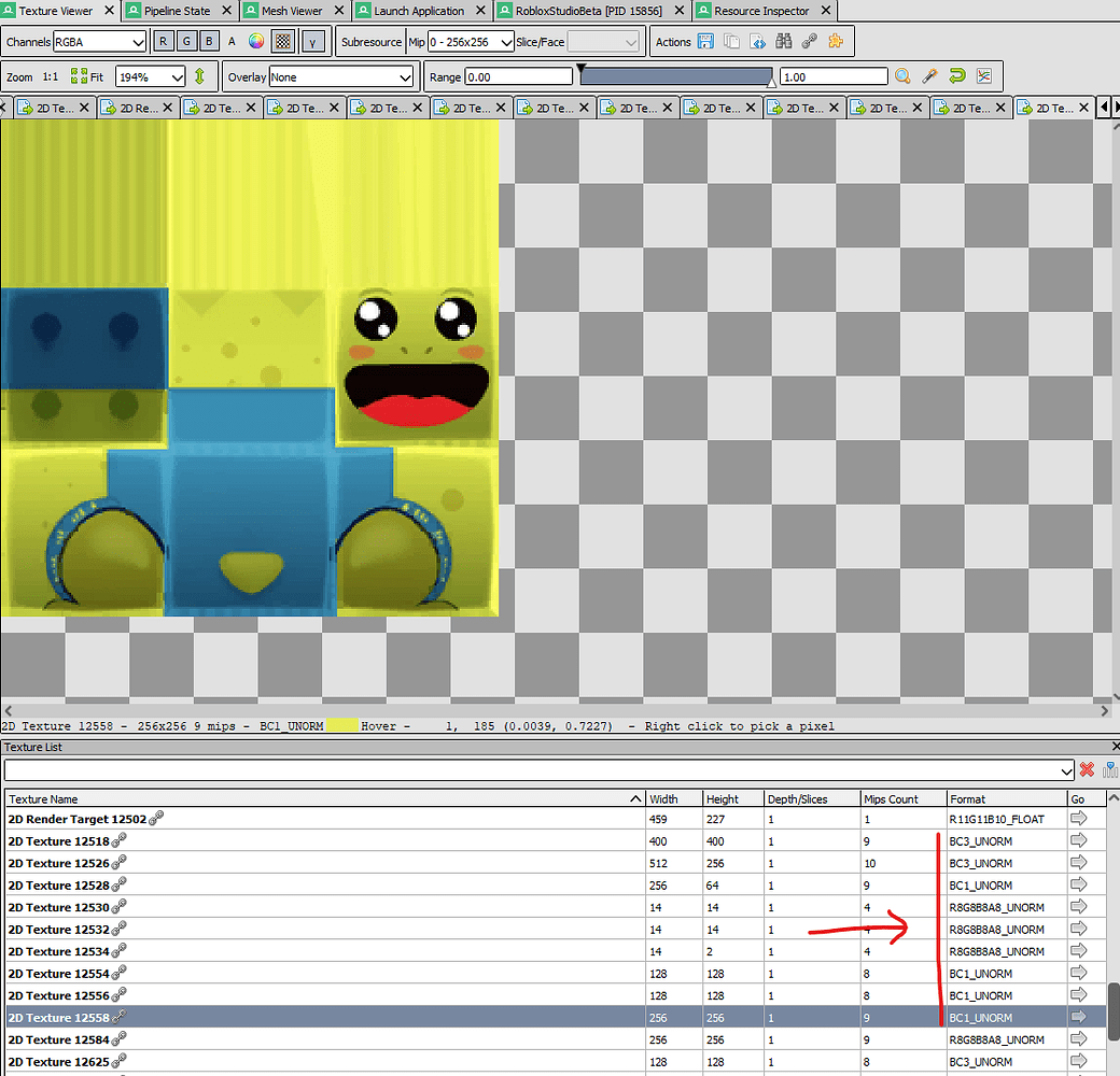How Is Memory Usage Calculated For Textures In Roblox Scripting Support Devforum Roblox