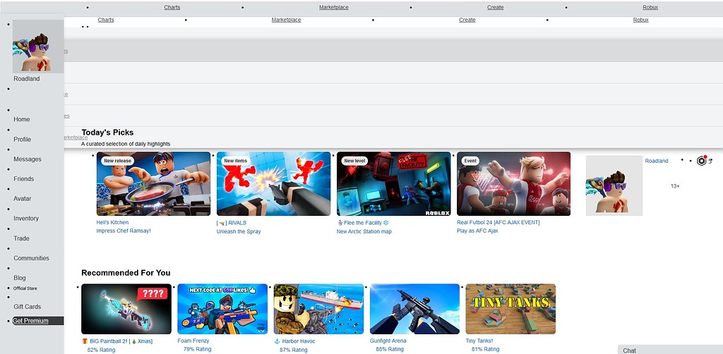 The home screen is broken for me - Roblox Application and Website Bugs ...