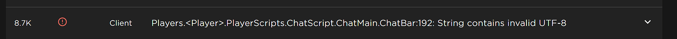 Roblox chat script errors with "invalid UTF-8" error - Engine Bugs ...