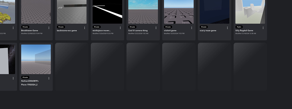 Experiences tab doesnt load all of them - Studio Bugs - Developer Forum ...