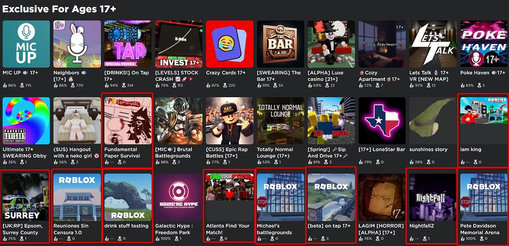 "Exclusive For Ages 17+" discovery carousel recommends private ...