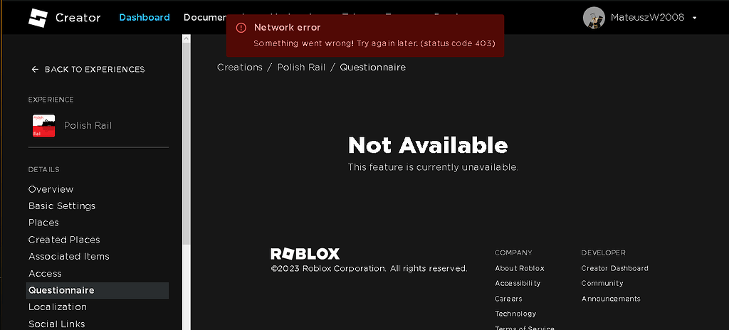 Questionnaire tab does not allow me to set age recommendation - Platform Usage Support ...