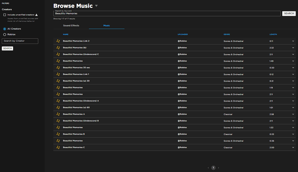 Audio with length 0:00 cannot be found on the Creator Marketplace ...