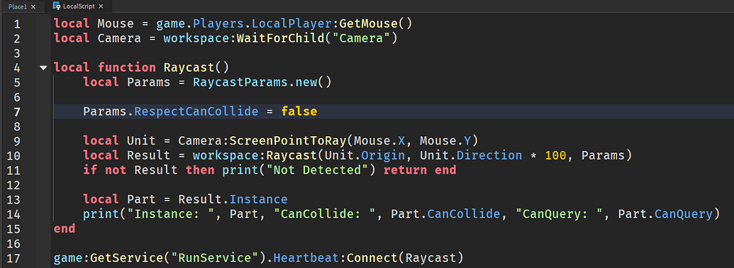 RaycastParams.RespectCanCollide doesn't work - Engine Bugs - Developer ...