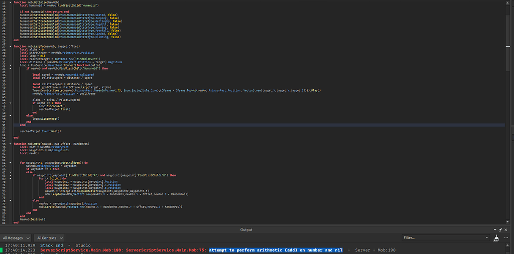 LerpTo waypoints for enemies tower defense error - Scripting Support - Developer Forum | Roblox