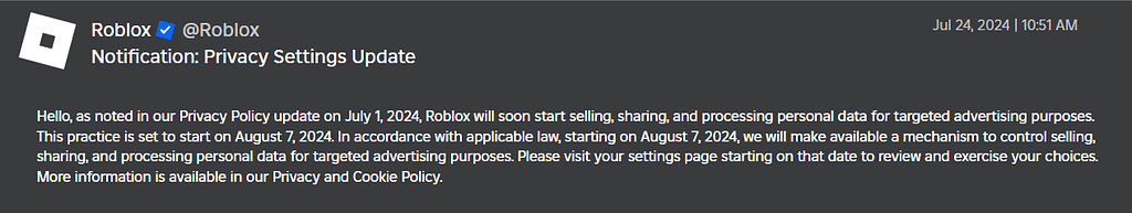 Roblox Data Sharing Choices - Platform Usage Support - Developer Forum ...