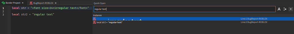 Quick Open supports rich text, potentially making results unreadable ...