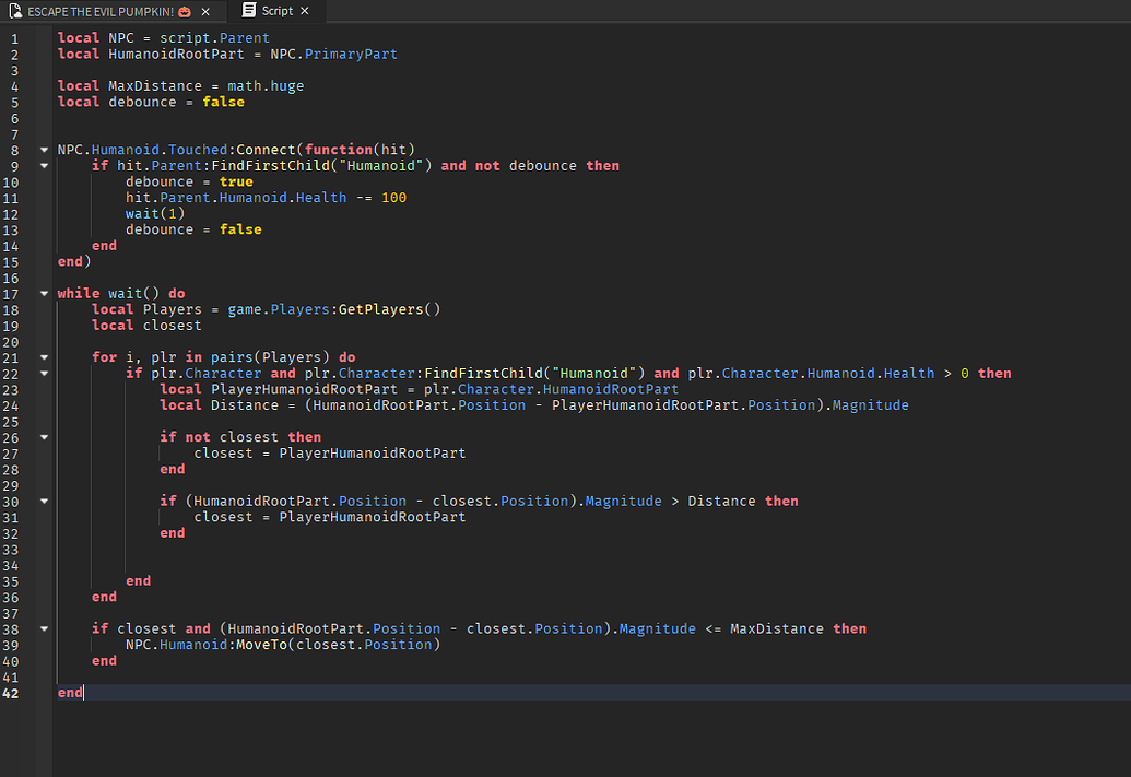 How can I make this pumpkin chase people in a maze? Pathfinder? - Scripting Support - Developer ...