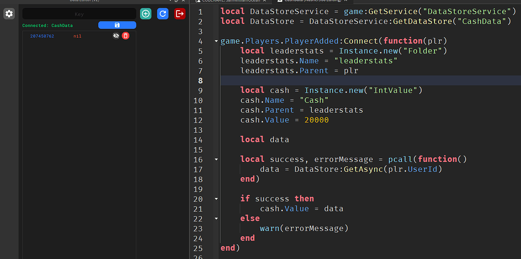 My DataStore wont let me add Starter Cash - Scripting Support ...