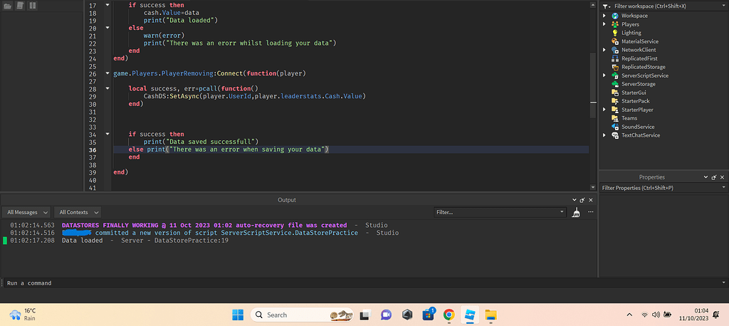 Why is this data store not saving? - Platform Usage Support - Developer Forum | Roblox
