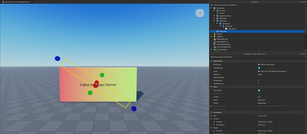 Fully transparent part with [Glass Material] still affecting surface ui ...