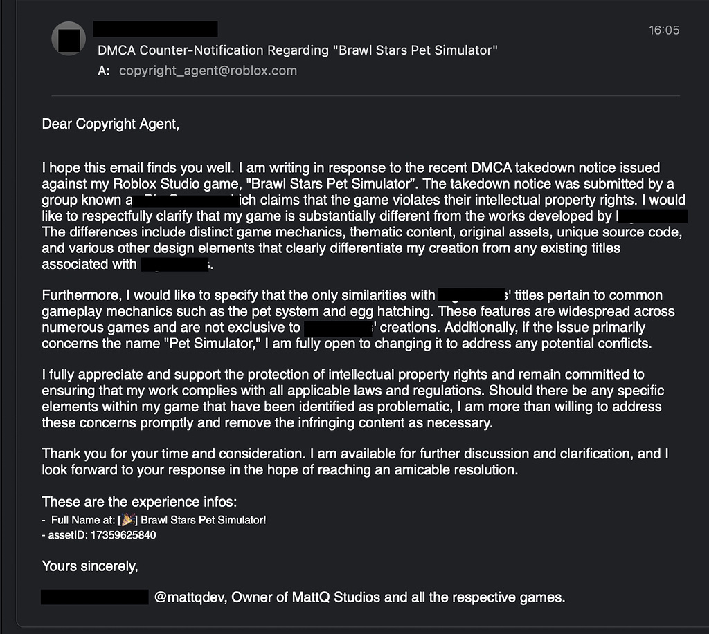 Roblox banned my game. Just because a partner group reported it ...