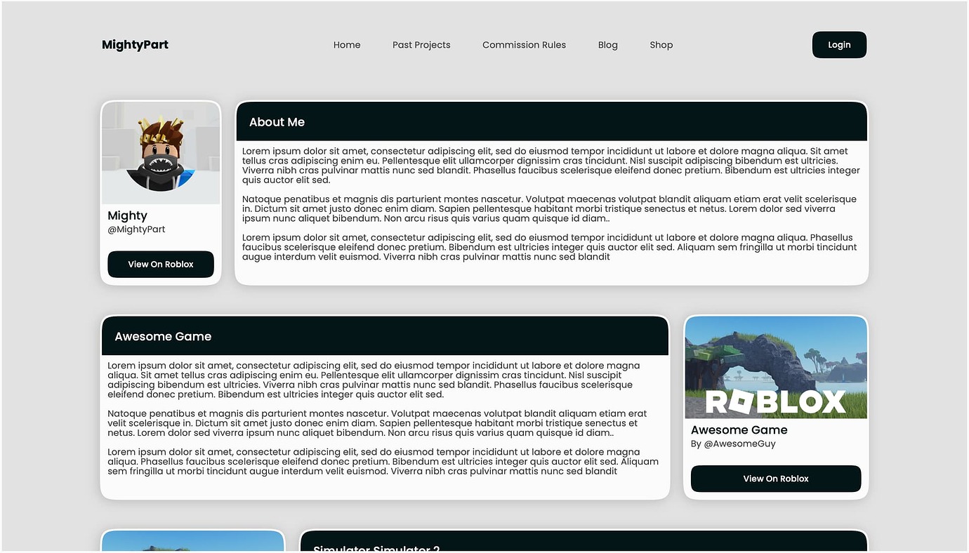 Portfolio Creator For Roblox Developers - Creations Feedback ...